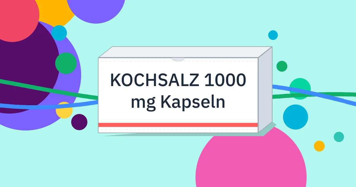 Symbolbild: Packung mit der Aufschrift KOCHSALZ 1000 mg Kapseln (PZN 19967383) – Verfügbarkeit und Bezug in Apotheken in Frankfurt am Main