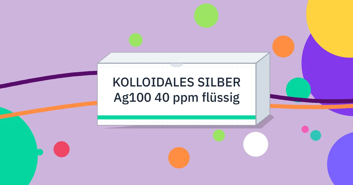 Symbolbild: Packung mit der Aufschrift KOLLOIDALES SILBER Ag100 40 ppm flüssig (PZN 16896748) – Verfügbarkeit und Bezug in Apotheken in Frankfurt am Main