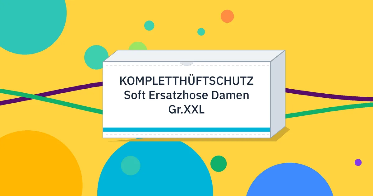 Symbolbild: Packung mit der Aufschrift KOMPLETTHÜFTSCHUTZ Soft Ersatzhose Damen Gr.XXL (PZN 09372105) – Verfügbarkeit und Bezug in Apotheken in Frankfurt am Main