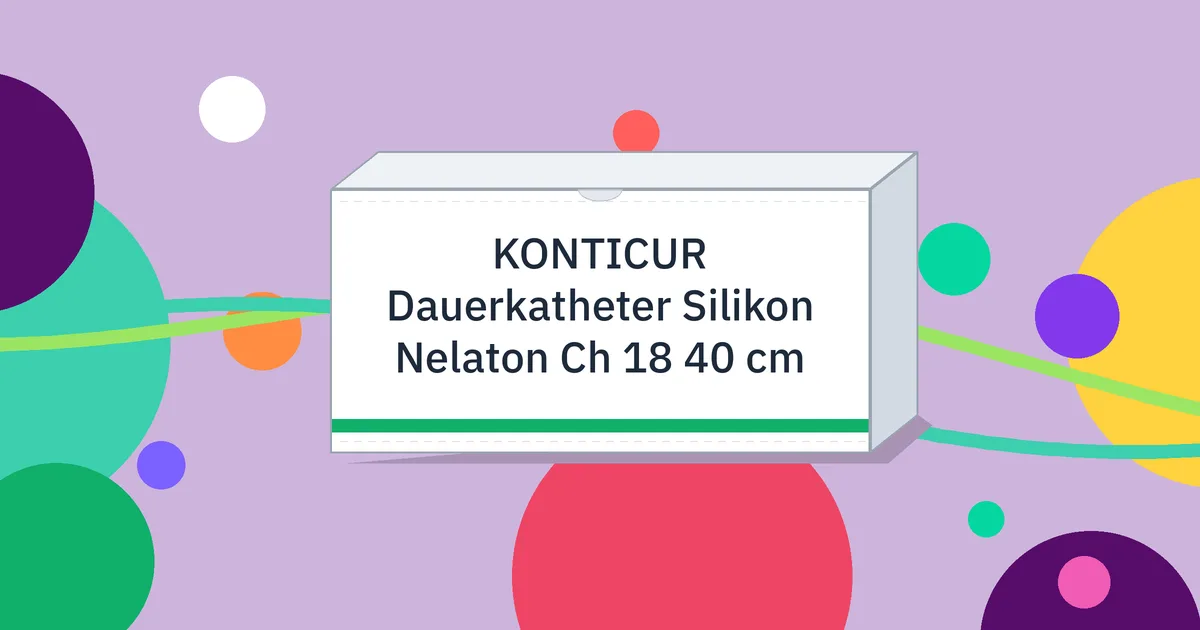 Symbolbild: Packung mit der Aufschrift KONTICUR Dauerkatheter Silikon Nelaton Ch 18 40 cm (PZN 19961794) – Verfügbarkeit und Bezug in Apotheken in Frankfurt am Main