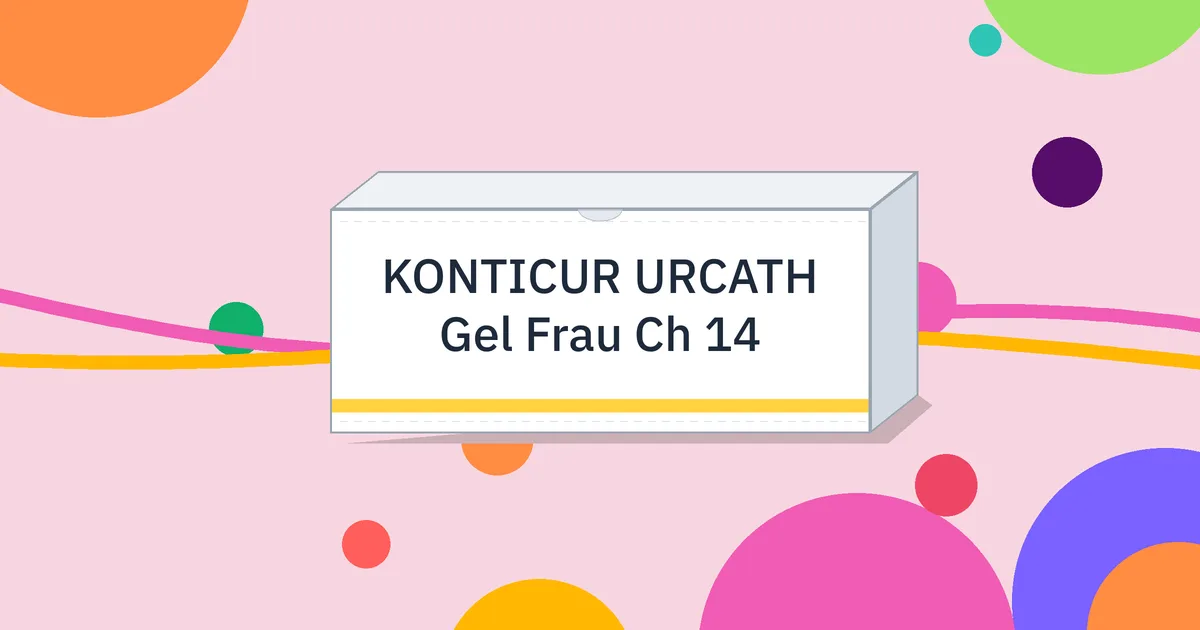 Symbolbild: Packung mit der Aufschrift KONTICUR URCATH Gel Frau Ch 14 (PZN 20022989) – Verfügbarkeit und Bezug in Apotheken in Frankfurt am Main