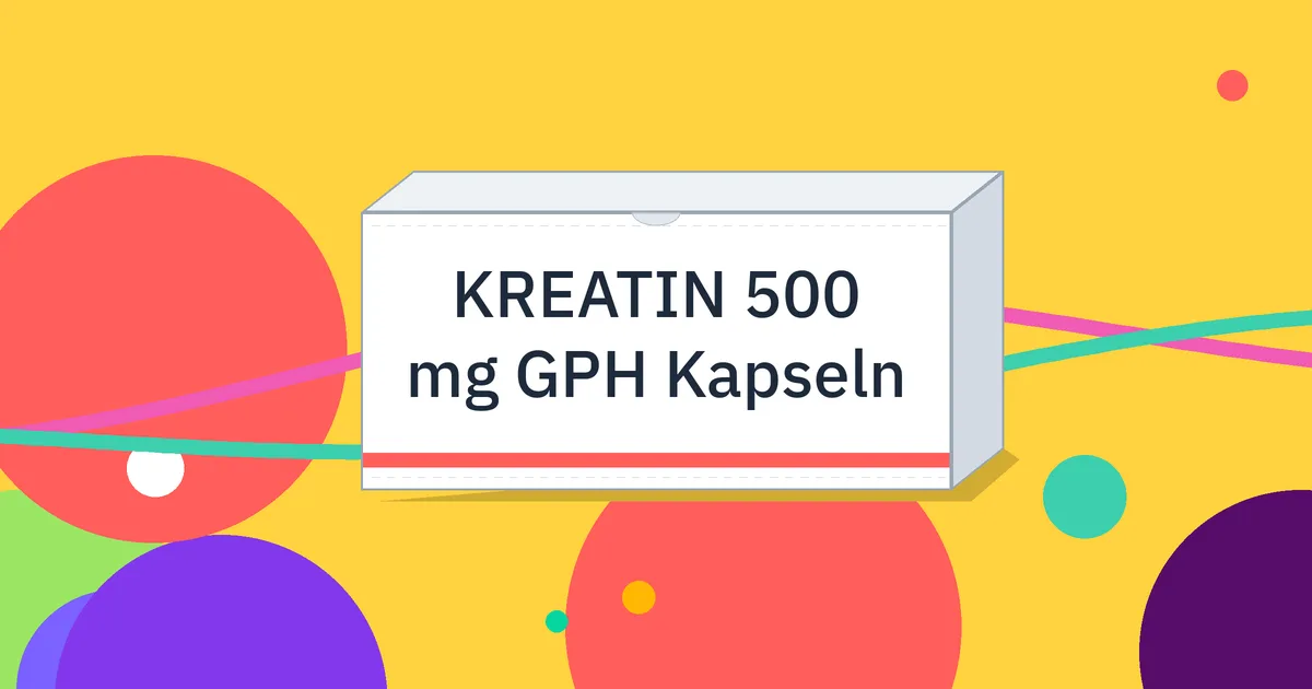 Symbolbild: Packung mit der Aufschrift KREATIN 500 mg GPH Kapseln (PZN 02469959) – Verfügbarkeit und Bezug in Apotheken in Frankfurt am Main