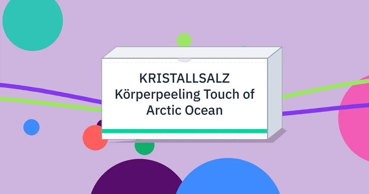 Symbolbild: Packung mit der Aufschrift KRISTALLSALZ Körperpeeling Touch of Arctic Ocean (PZN 13972940) – Verfügbarkeit und Bezug in Apotheken in Frankfurt am Main