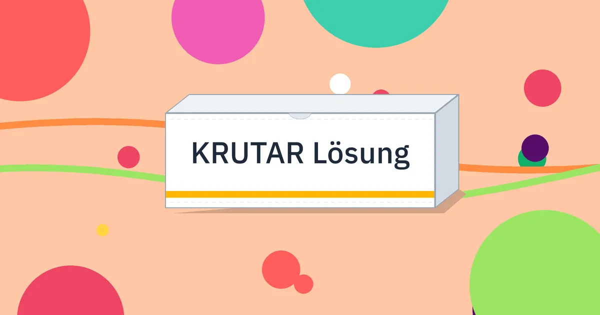 Symbolbild: Packung mit der Aufschrift KRUTAR Lösung (PZN 04988310) – Verfügbarkeit und Bezug in Apotheken in Frankfurt am Main
