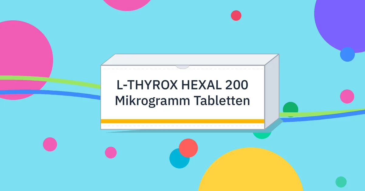 Symbolbild: Packung mit der Aufschrift L-THYROX HEXAL 200 Mikrogramm Tabletten (PZN 00811856) – Verfügbarkeit und Bezug in Apotheken in Frankfurt am Main