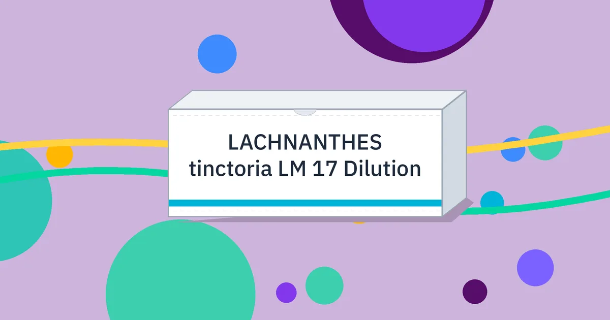 Symbolbild: Packung mit der Aufschrift LACHNANTHES tinctoria LM 17 Dilution (PZN 13520422) – Verfügbarkeit und Bezug in Apotheken in Frankfurt am Main