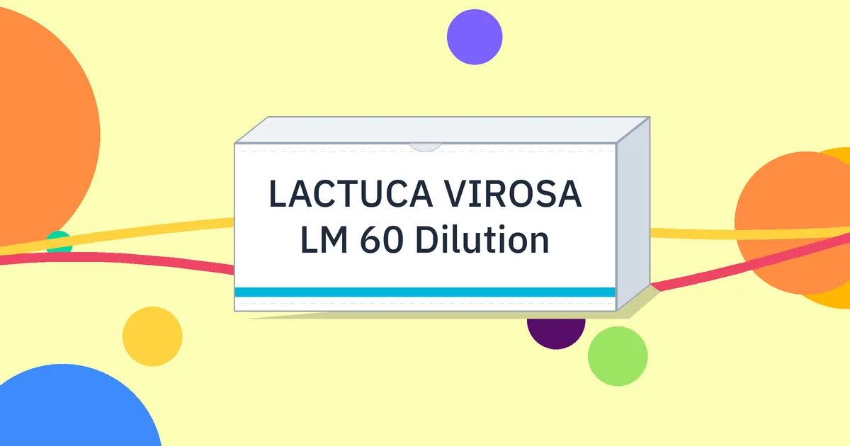 Symbolbild: Packung mit der Aufschrift LACTUCA VIROSA LM 60 Dilution (PZN 13521054) – Verfügbarkeit und Bezug in Apotheken in Frankfurt am Main