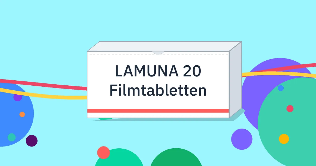 Symbolbild: Packung mit der Aufschrift LAMUNA 20 Filmtabletten (PZN 00956419) – Verfügbarkeit und Bezug in Apotheken in Frankfurt am Main