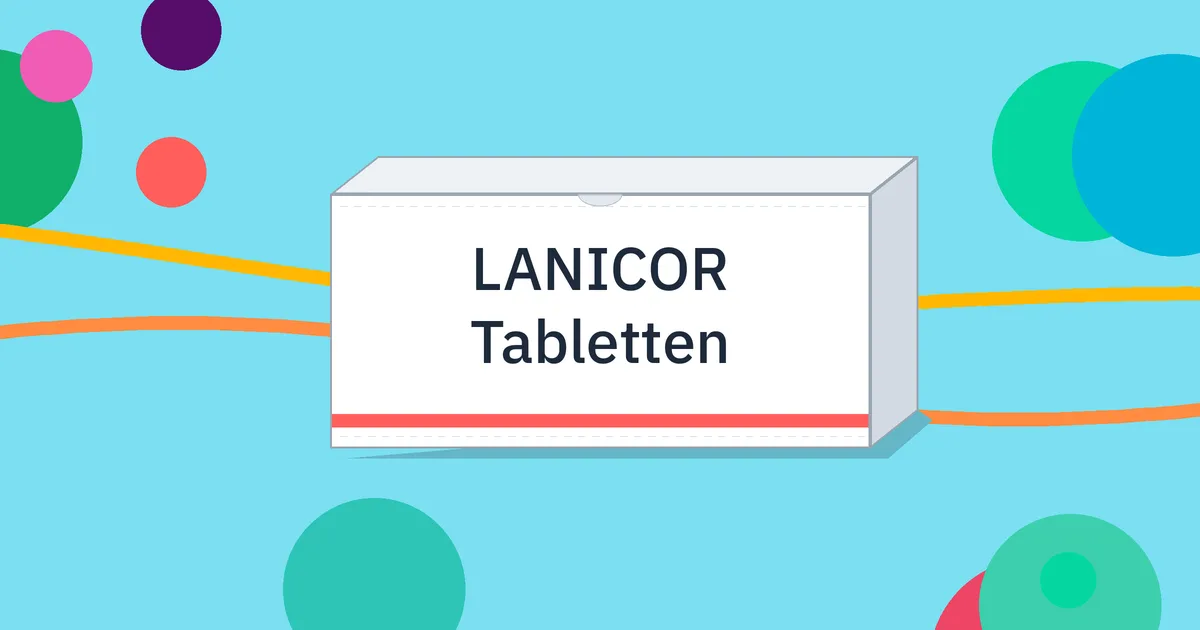 Symbolbild: Packung mit der Aufschrift LANICOR Tabletten (PZN 00612252) – Verfügbarkeit und Bezug in Apotheken in Frankfurt am Main