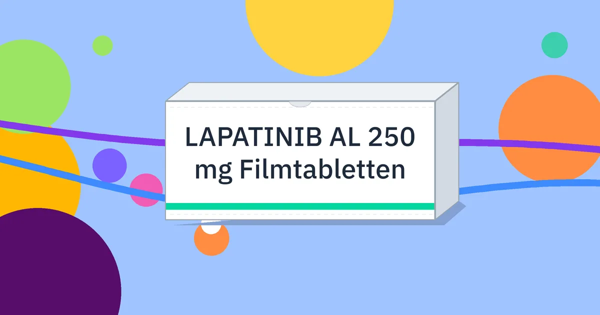 Symbolbild: Packung mit der Aufschrift LAPATINIB AL 250 mg Filmtabletten (PZN 18239718) – Verfügbarkeit und Bezug in Apotheken in Frankfurt am Main