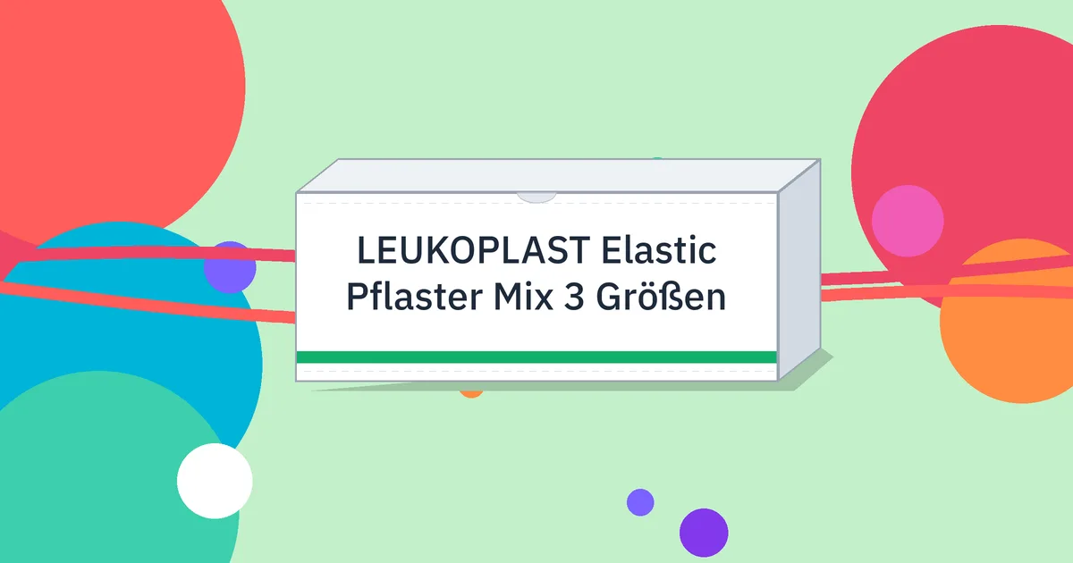 Symbolbild: Packung mit der Aufschrift LEUKOPLAST Elastic Pflaster Mix 3 Größen (PZN 14219854) – Verfügbarkeit und Bezug in Apotheken in Frankfurt am Main