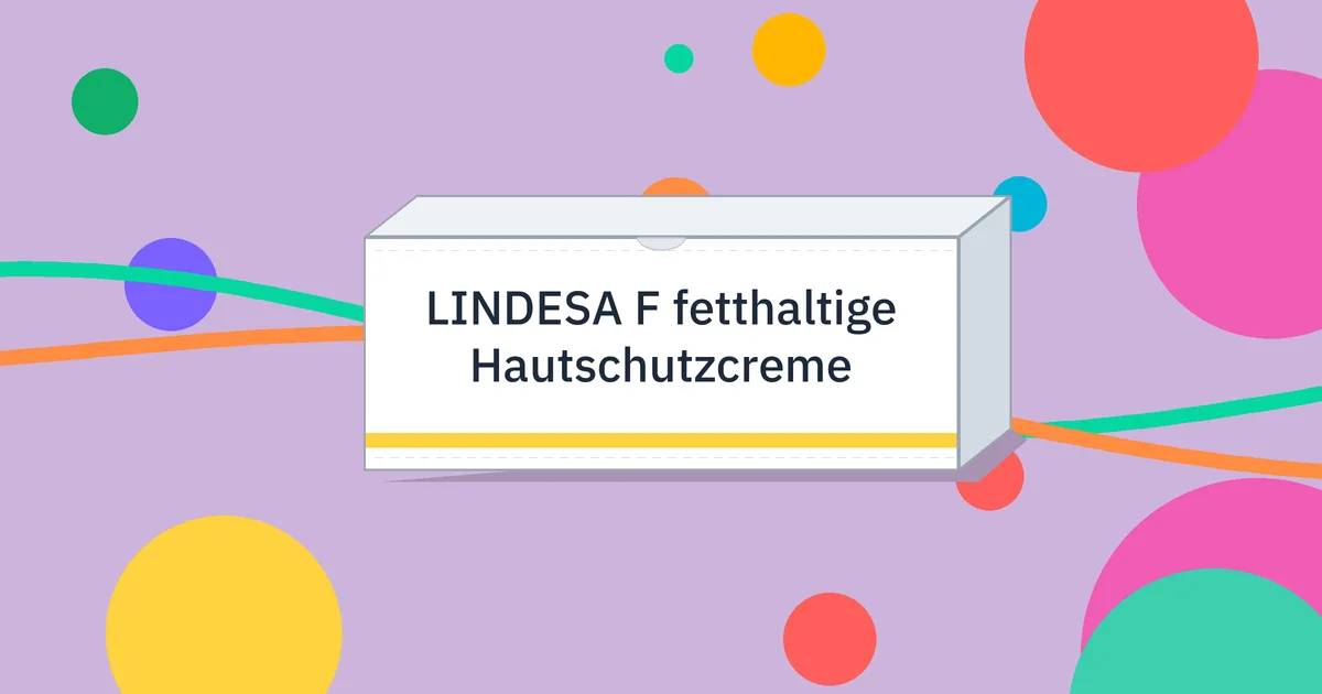 Symbolbild: Packung mit der Aufschrift LINDESA F fetthaltige Hautschutzcreme (PZN 20349124) – Verfügbarkeit und Bezug in Apotheken in Frankfurt am Main