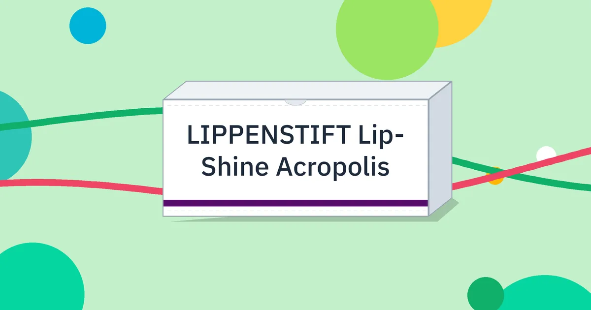 Symbolbild: Packung mit der Aufschrift LIPPENSTIFT Lip-Shine Acropolis (PZN 19169084) – Verfügbarkeit und Bezug in Apotheken in Frankfurt am Main