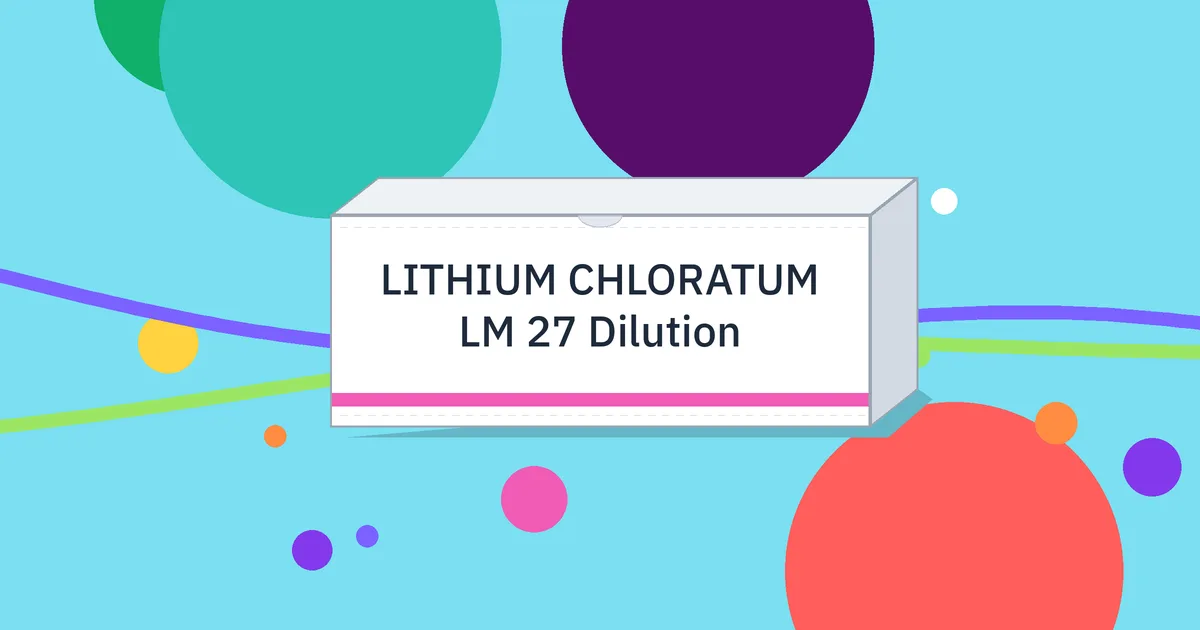 Symbolbild: Packung mit der Aufschrift LITHIUM CHLORATUM LM 27 Dilution (PZN 12932186) – Verfügbarkeit und Bezug in Apotheken in Frankfurt am Main