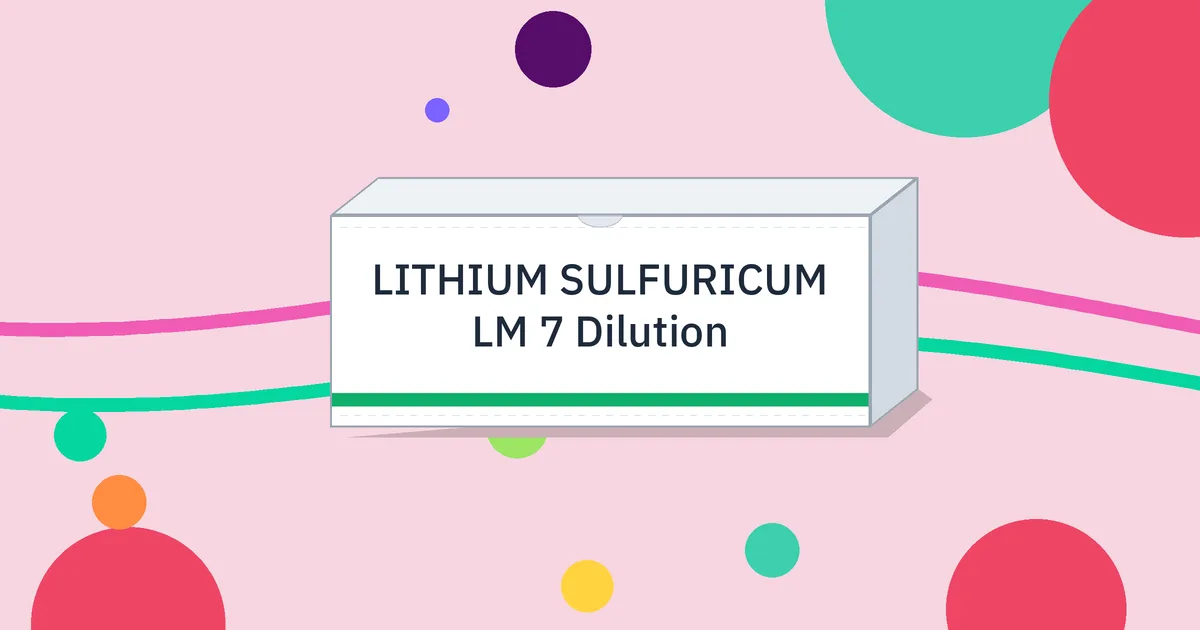 Symbolbild: Packung mit der Aufschrift LITHIUM SULFURICUM LM 7 Dilution (PZN 12932884) – Verfügbarkeit und Bezug in Apotheken in Frankfurt am Main