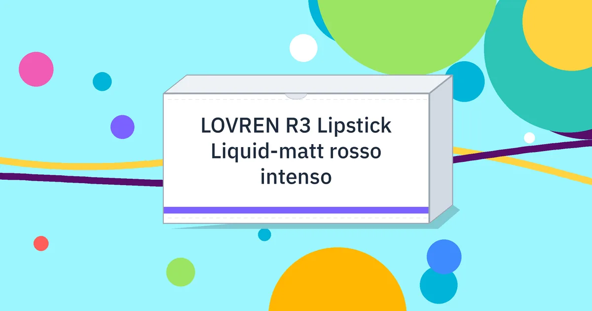 Symbolbild: Packung mit der Aufschrift LOVREN R3 Lipstick Liquid-matt rosso intenso (PZN 20030428) – Verfügbarkeit und Bezug in Apotheken in Frankfurt am Main