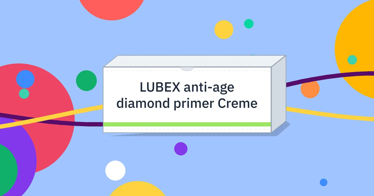 Symbolbild: Packung mit der Aufschrift LUBEX anti-age diamond primer Creme (PZN 17439906) – Verfügbarkeit und Bezug in Apotheken in Frankfurt am Main
