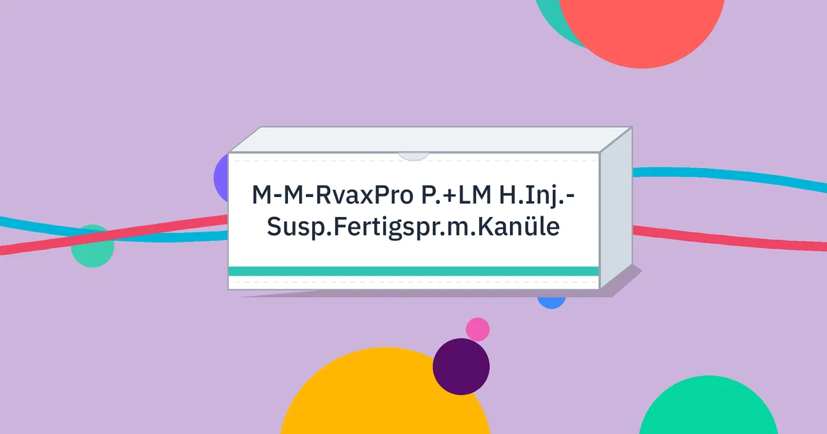 Symbolbild: Packung mit der Aufschrift M-M-RvaxPro P.+LM H.Inj.-Susp.Fertigspr.m.Kanüle (PZN 07694862) – Verfügbarkeit und Bezug in Apotheken in Frankfurt am Main