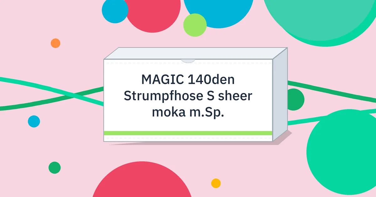 Symbolbild: Packung mit der Aufschrift MAGIC 140den Strumpfhose S sheer moka m.Sp. (PZN 16181943) – Verfügbarkeit und Bezug in Apotheken in Frankfurt am Main