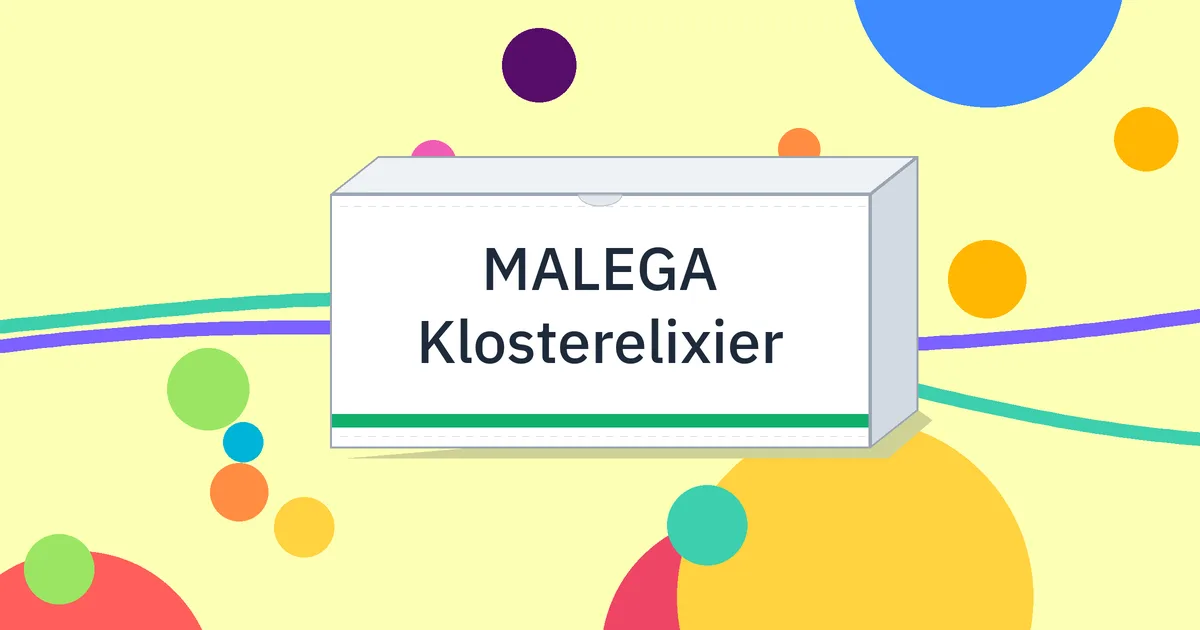 Symbolbild: Packung mit der Aufschrift MALEGA Klosterelixier (PZN 01891745) – Verfügbarkeit und Bezug in Apotheken in Frankfurt am Main