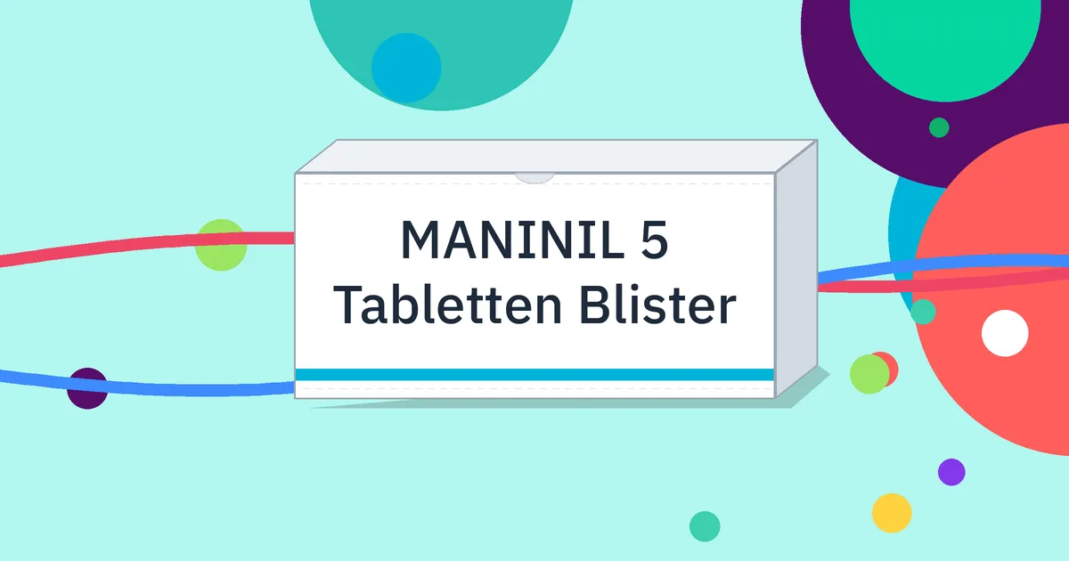 Symbolbild: Packung mit der Aufschrift MANINIL 5 Tabletten Blister (PZN 04657004) – Verfügbarkeit und Bezug in Apotheken in Frankfurt am Main