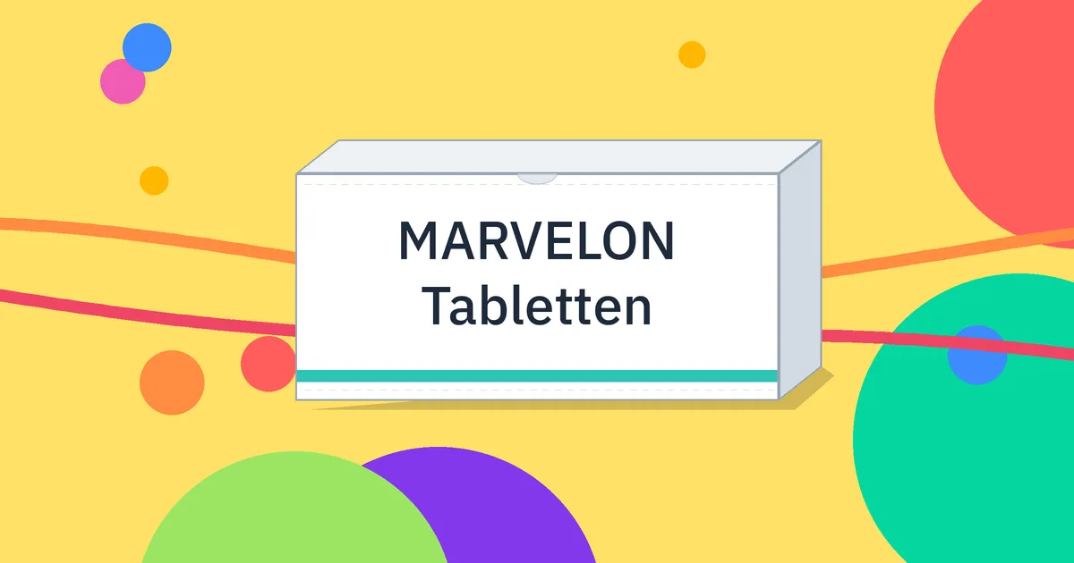 Symbolbild: Packung mit der Aufschrift MARVELON Tabletten (PZN 03672390) – Verfügbarkeit und Bezug in Apotheken in Frankfurt am Main