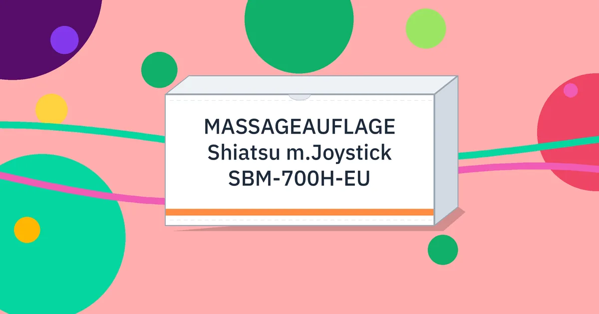 Symbolbild: Packung mit der Aufschrift MASSAGEAUFLAGE Shiatsu m.Joystick SBM-700H-EU (PZN 09918076) – Verfügbarkeit und Bezug in Apotheken in Frankfurt am Main
