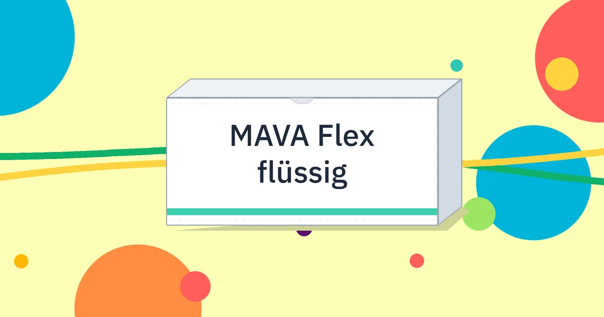 Symbolbild: Packung mit der Aufschrift MAVA Flex flüssig (PZN 05136833) – Verfügbarkeit und Bezug in Apotheken in Frankfurt am Main