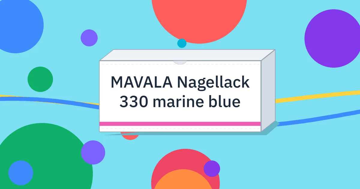 Symbolbild: Packung mit der Aufschrift MAVALA Nagellack 330 marine blue (PZN 12407304) – Verfügbarkeit und Bezug in Apotheken in Frankfurt am Main