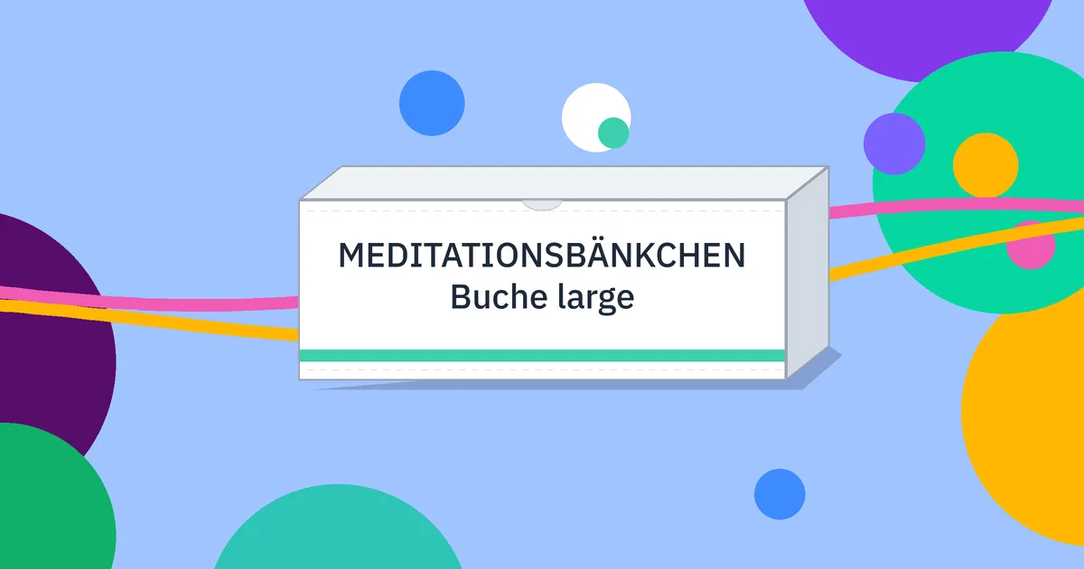 Symbolbild: Packung mit der Aufschrift MEDITATIONSBÄNKCHEN Buche large (PZN 17244108) – Verfügbarkeit und Bezug in Apotheken in Frankfurt am Main