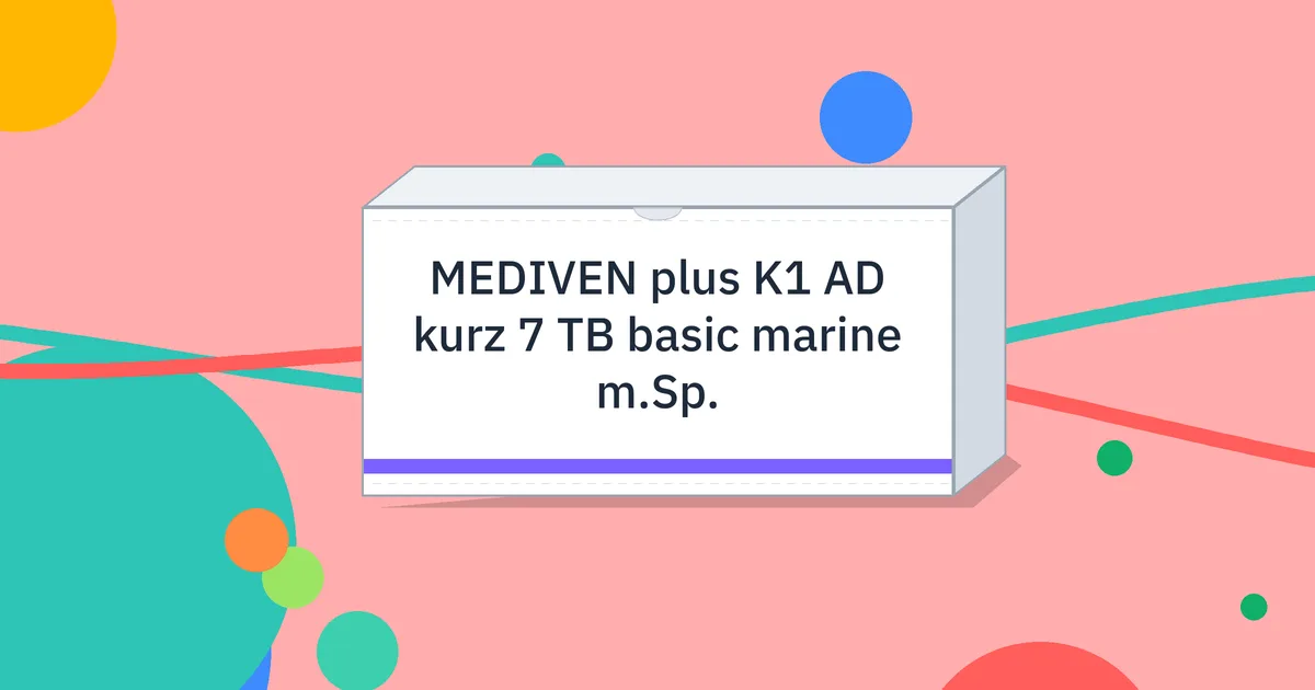 Symbolbild: Packung mit der Aufschrift MEDIVEN plus K1 AD kurz 7 TB basic marine m.Sp. (PZN 15044894) – Verfügbarkeit und Bezug in Apotheken in Frankfurt am Main