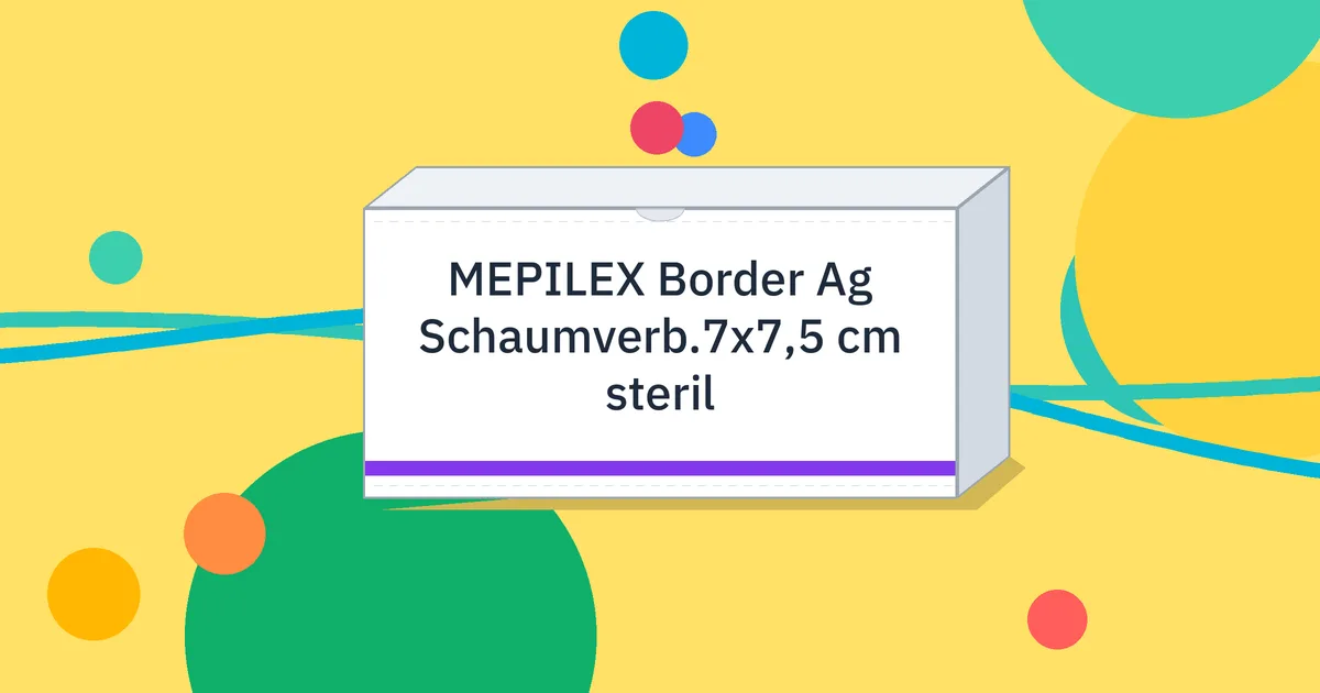 Symbolbild: Packung mit der Aufschrift MEPILEX Border Ag Schaumverb.7x7,5 cm steril (PZN 12898549) – Verfügbarkeit und Bezug in Apotheken in Frankfurt am Main