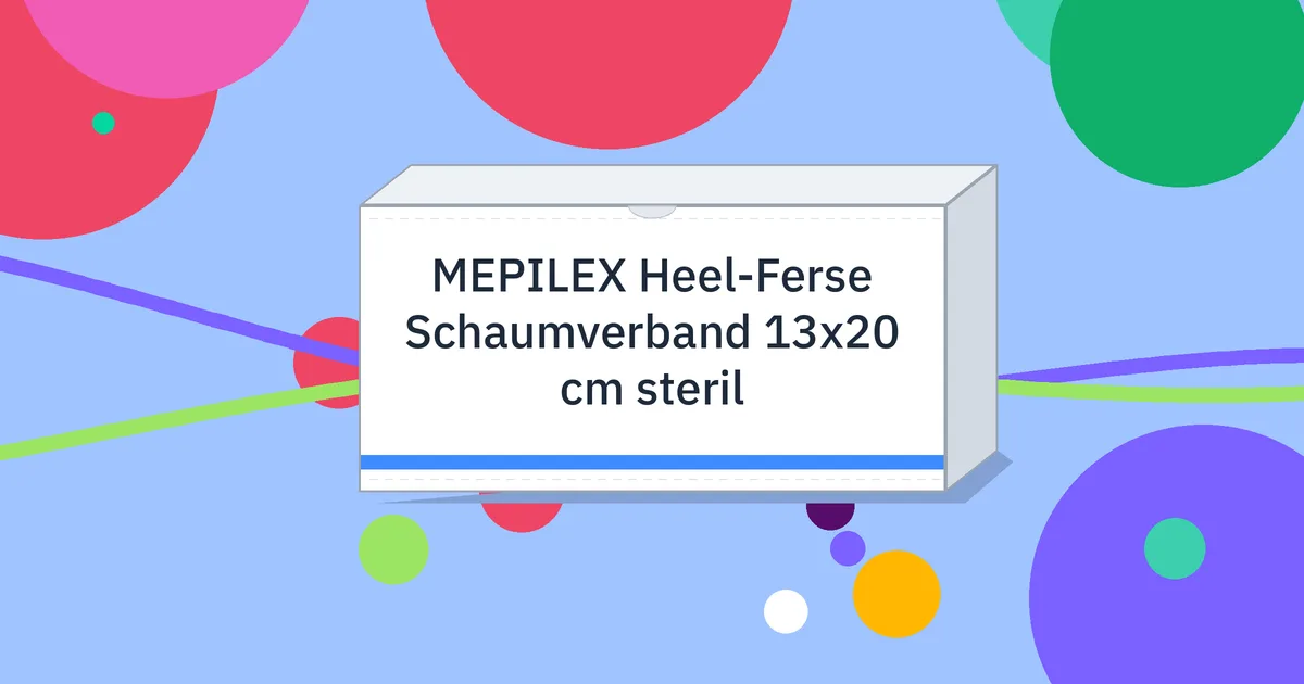 Symbolbild: Packung mit der Aufschrift MEPILEX Heel-Ferse Schaumverband 13x20 cm steril (PZN 07391877) – Verfügbarkeit und Bezug in Apotheken in Frankfurt am Main