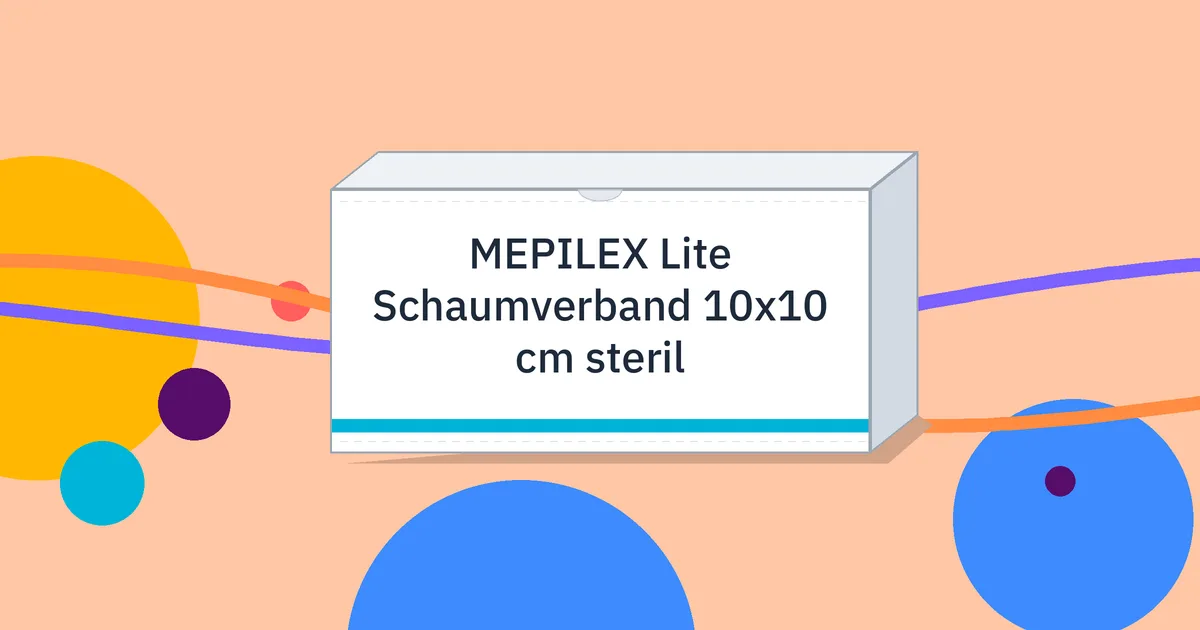 Symbolbild: Packung mit der Aufschrift MEPILEX Lite Schaumverband 10x10 cm steril (PZN 13587538) – Verfügbarkeit und Bezug in Apotheken in Frankfurt am Main