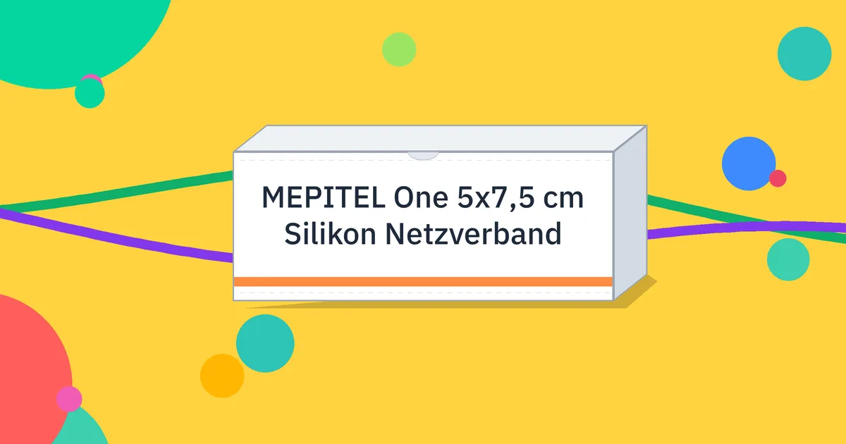 Symbolbild: Packung mit der Aufschrift MEPITEL One 5x7,5 cm Silikon Netzverband (PZN 19702561) – Verfügbarkeit und Bezug in Apotheken in Frankfurt am Main