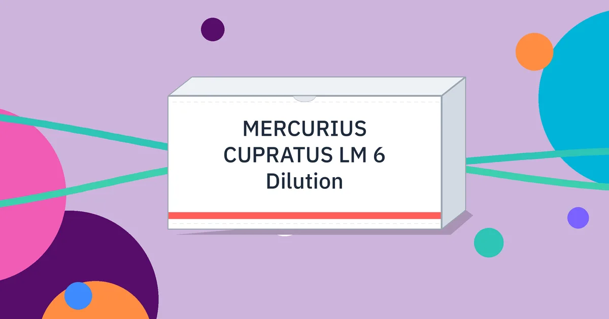 Symbolbild: Packung mit der Aufschrift MERCURIUS CUPRATUS LM 6 Dilution (PZN 12950310) – Verfügbarkeit und Bezug in Apotheken in Frankfurt am Main