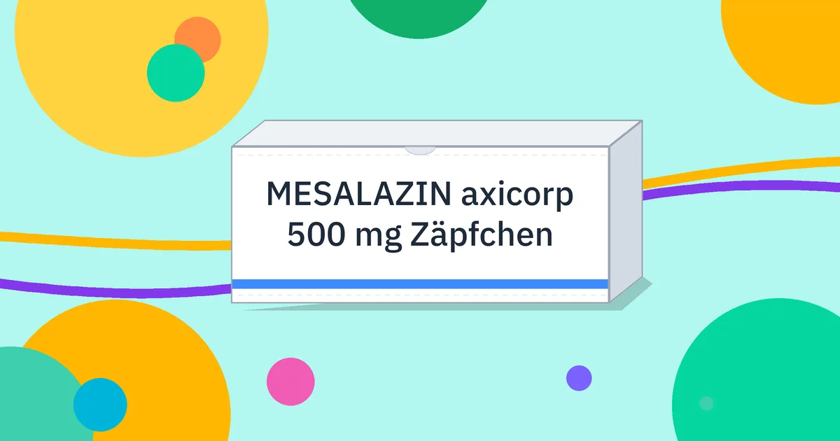 Symbolbild: Packung mit der Aufschrift MESALAZIN axicorp 500 mg Zäpfchen (PZN 15270308) – Verfügbarkeit und Bezug in Apotheken in Frankfurt am Main