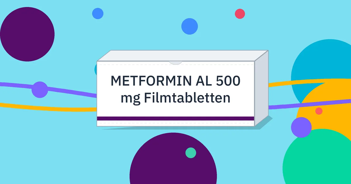 Symbolbild: Packung mit der Aufschrift METFORMIN AL 500 mg Filmtabletten (PZN 00461586) – Verfügbarkeit und Bezug in Apotheken in Frankfurt am Main