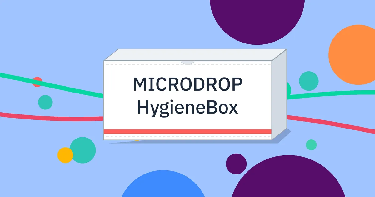 Symbolbild: Packung mit der Aufschrift MICRODROP HygieneBox (PZN 16686318) – Verfügbarkeit und Bezug in Apotheken in Frankfurt am Main