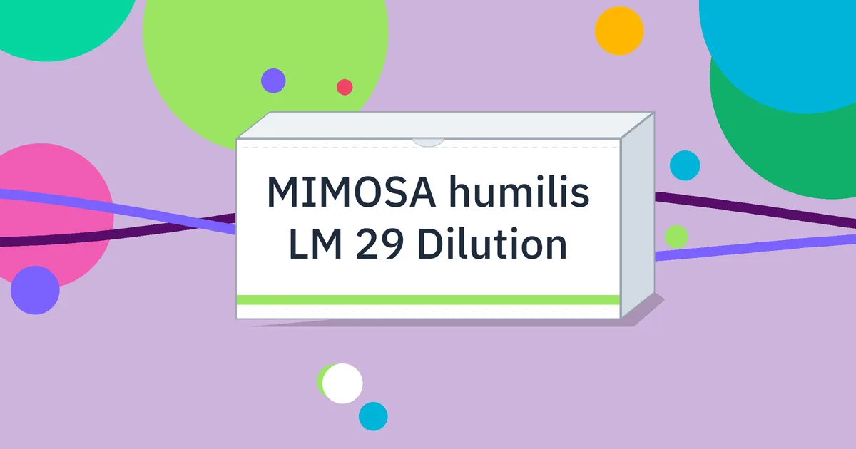 Symbolbild: Packung mit der Aufschrift MIMOSA humilis LM 29 Dilution (PZN 13608619) – Verfügbarkeit und Bezug in Apotheken in Frankfurt am Main