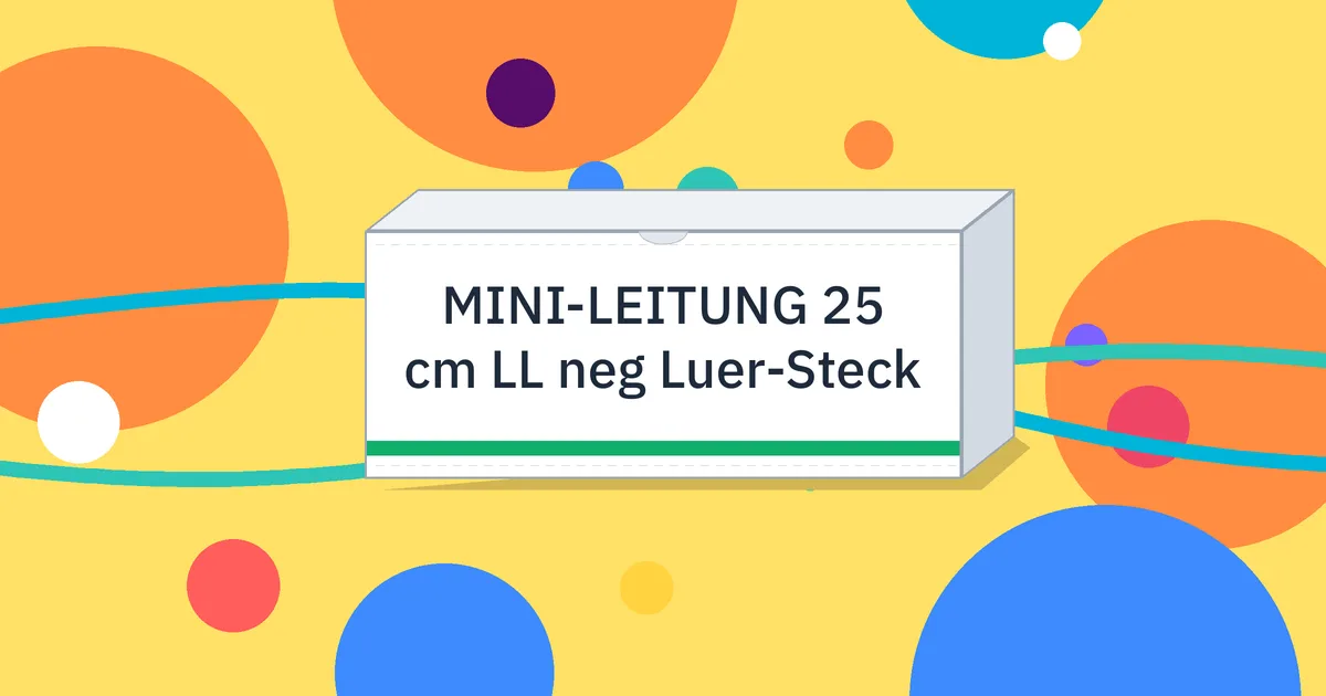 Symbolbild: Packung mit der Aufschrift MINI-LEITUNG 25 cm LL neg Luer-Steck (PZN 17487213) – Verfügbarkeit und Bezug in Apotheken in Frankfurt am Main