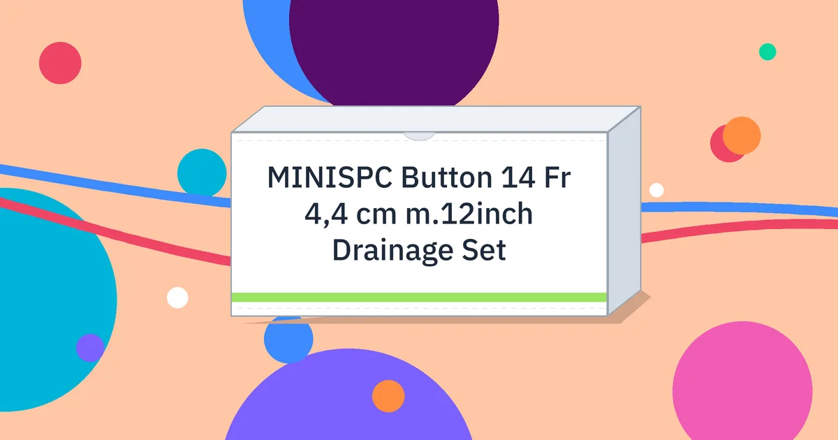 Symbolbild: Packung mit der Aufschrift MINISPC Button 14 Fr 4,4 cm m.12inch Drainage Set (PZN 20820685) – Verfügbarkeit und Bezug in Apotheken in Frankfurt am Main