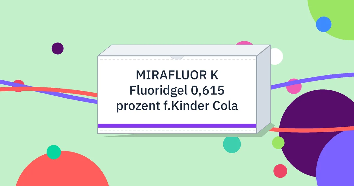 Symbolbild: Packung mit der Aufschrift MIRAFLUOR K Fluoridgel 0,615 prozent f.Kinder Cola (PZN 02130617) – Verfügbarkeit und Bezug in Apotheken in Frankfurt am Main