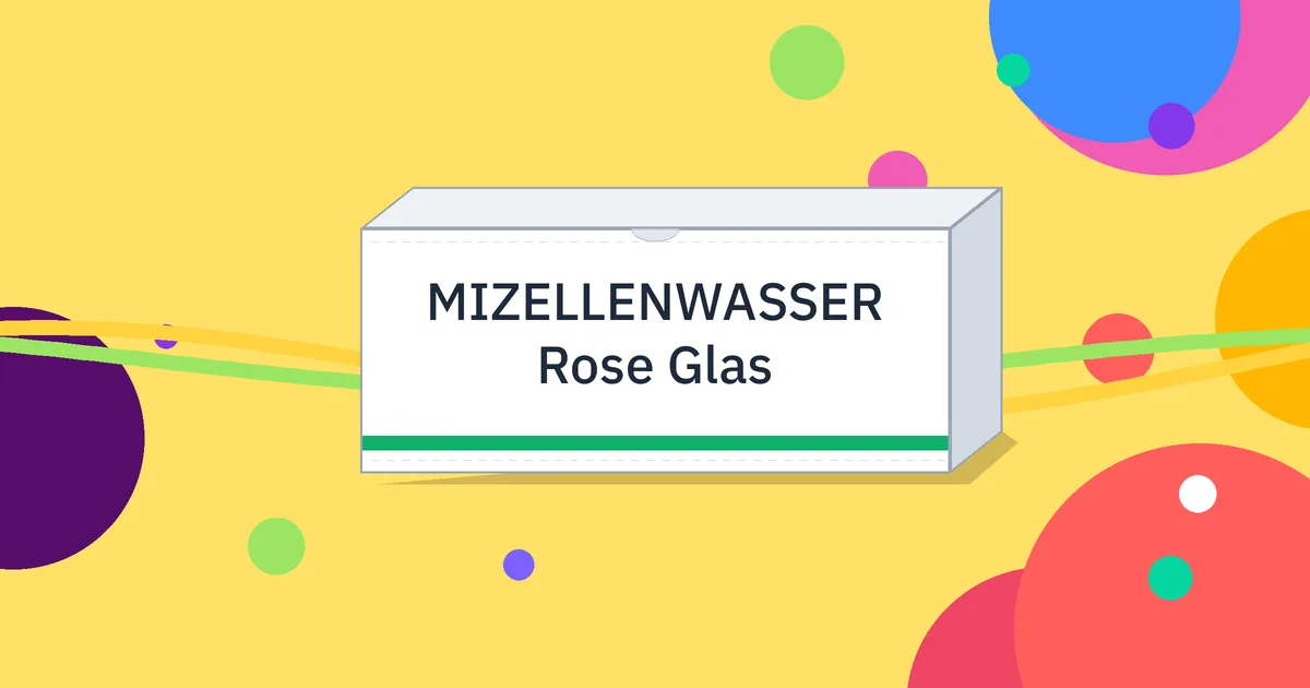 Symbolbild: Packung mit der Aufschrift MIZELLENWASSER Rose Glas (PZN 20341861) – Verfügbarkeit und Bezug in Apotheken in Frankfurt am Main