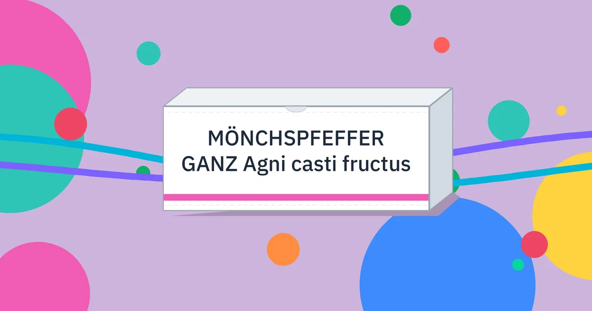 Symbolbild: Packung mit der Aufschrift MÖNCHSPFEFFER GANZ Agni casti fructus (PZN 20954090) – Verfügbarkeit und Bezug in Apotheken in Frankfurt am Main