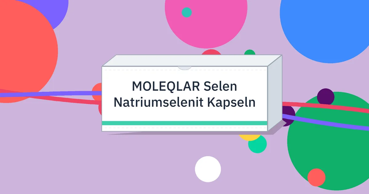 Symbolbild: Packung mit der Aufschrift MOLEQLAR Selen Natriumselenit Kapseln (PZN 20584380) – Verfügbarkeit und Bezug in Apotheken in Frankfurt am Main