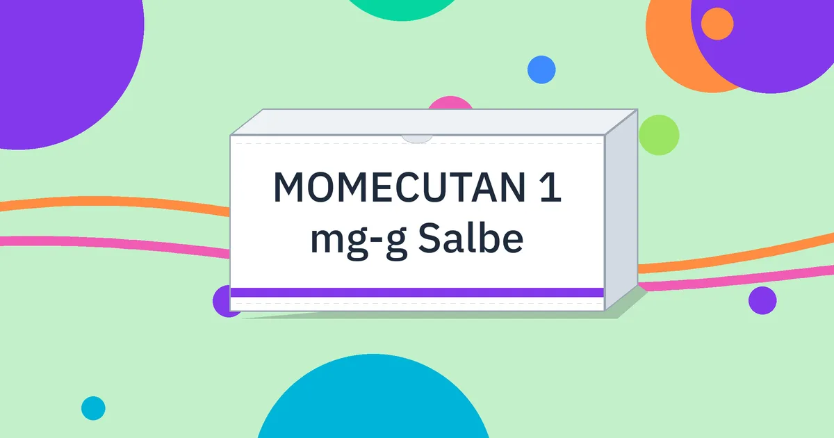 Symbolbild: Packung mit der Aufschrift MOMECUTAN 1 mg-g Salbe (PZN 10116063) – Verfügbarkeit und Bezug in Apotheken in Frankfurt am Main