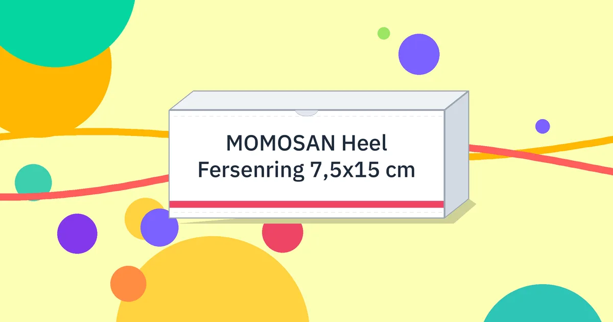 Symbolbild: Packung mit der Aufschrift MOMOSAN Heel Fersenring 7,5x15 cm (PZN 01651892) – Verfügbarkeit und Bezug in Apotheken in Frankfurt am Main
