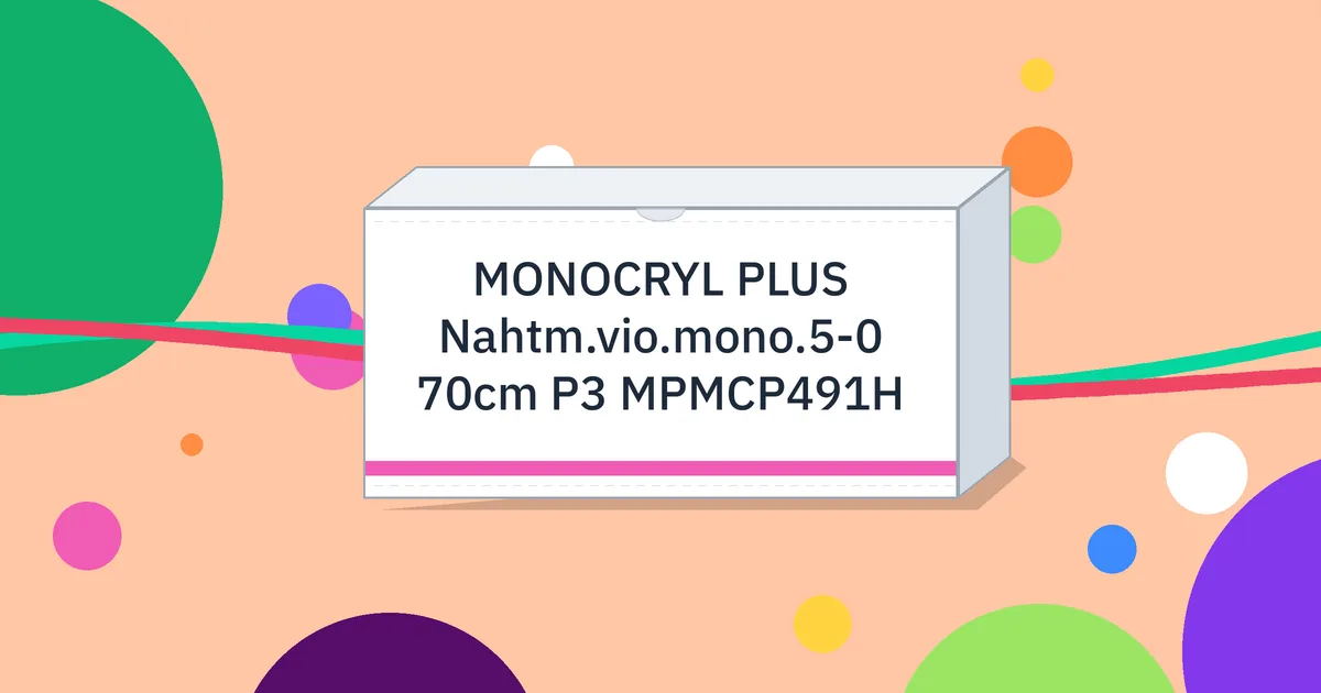 Symbolbild: Packung mit der Aufschrift MONOCRYL PLUS Nahtm.vio.mono.5-0 70cm P3 MPMCP491H (PZN 20852171) – Verfügbarkeit und Bezug in Apotheken in Frankfurt am Main