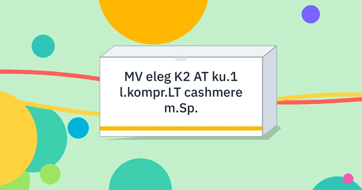 Symbolbild: Packung mit der Aufschrift MV eleg K2 AT ku.1 l.kompr.LT cashmere m.Sp. (PZN 14663112) – Verfügbarkeit und Bezug in Apotheken in Frankfurt am Main